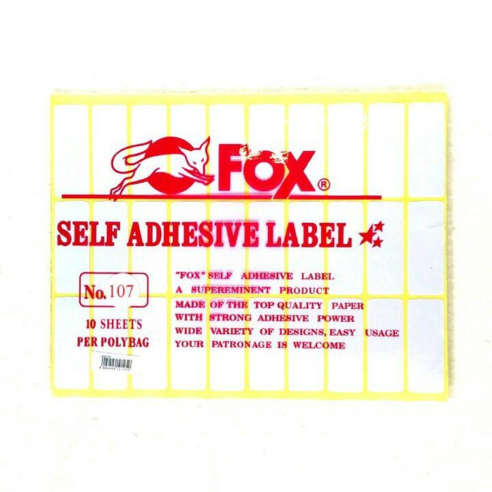 Jual Label Fox Ukuran 101 Sampai 112 / Label Undangan / Sticker Nama ...