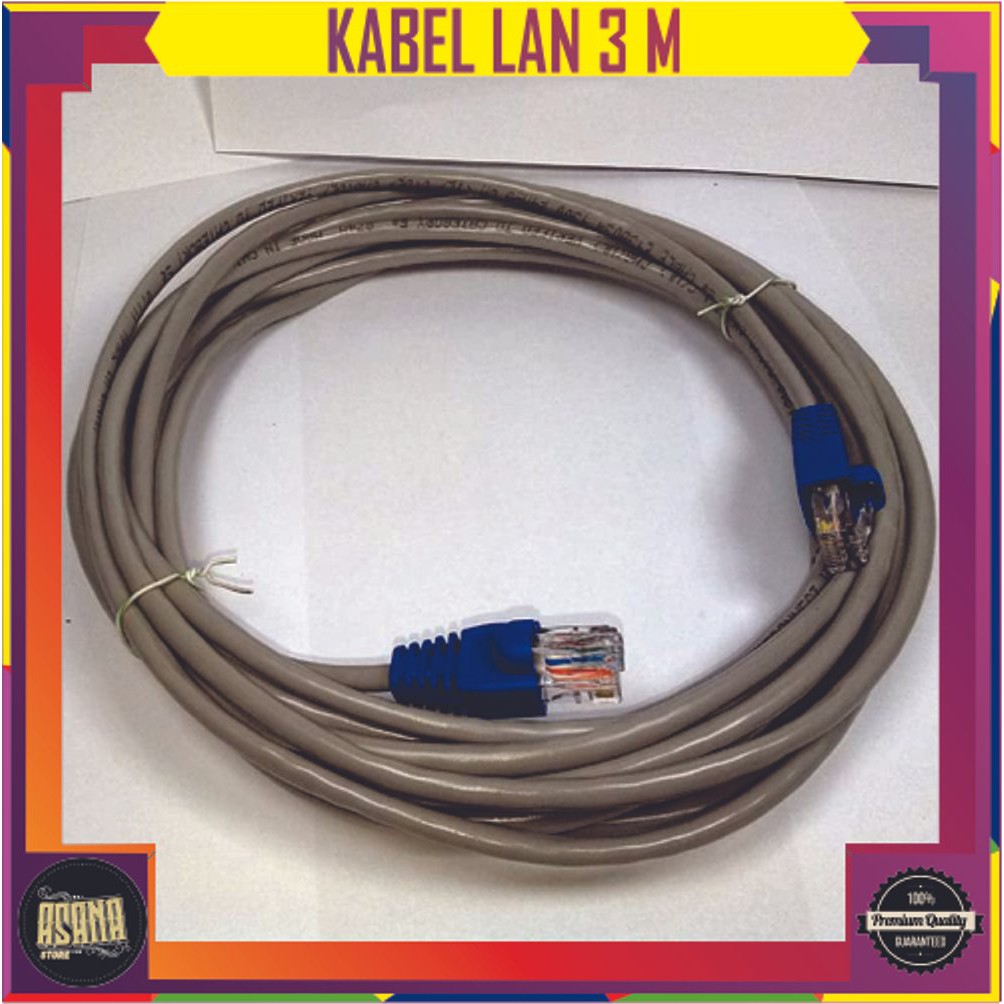 Jual Jual KABEL LAN 3 M TERPASAG KONEKTOR RJ45 PRAKTIS DAN TIDAK RIBET ...