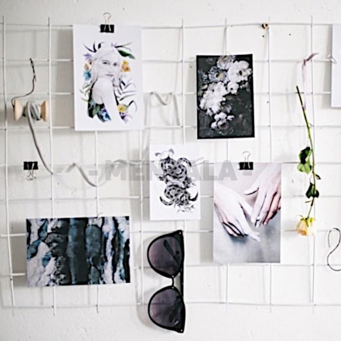 Jual WIRE GRID Hiasan Dinding Kotak Putih Kawat Ram Pajangan Foto ...