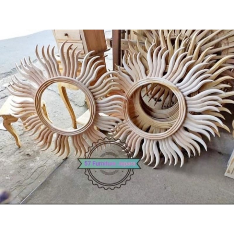 Jual Figura/Frame Jati Model Unik - Cermin Dinding Bulat Kayu Jati ...