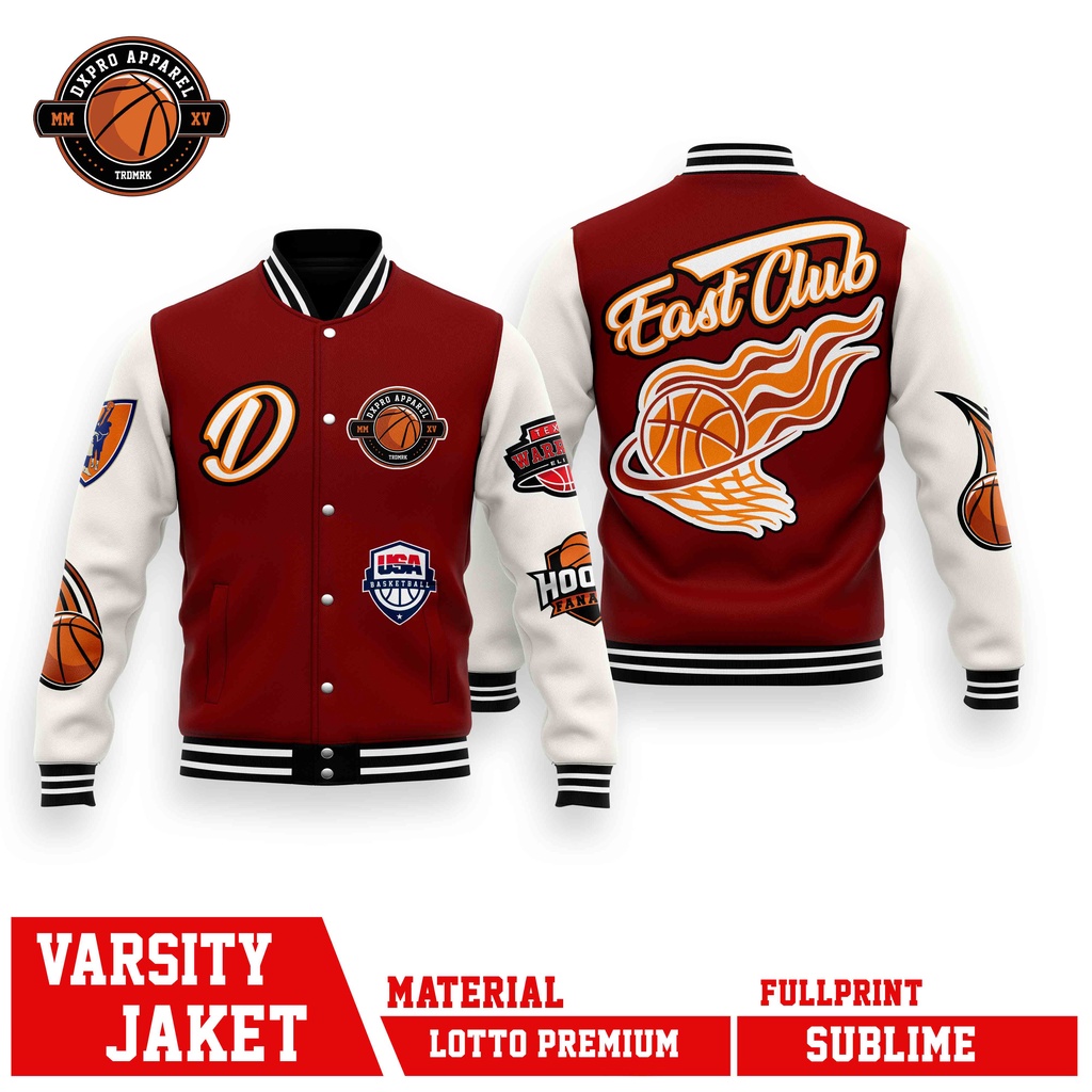 Jual VARSITY JAKET BASKETBALL SLAM DUNK EASTCLUB | Shopee Indonesia