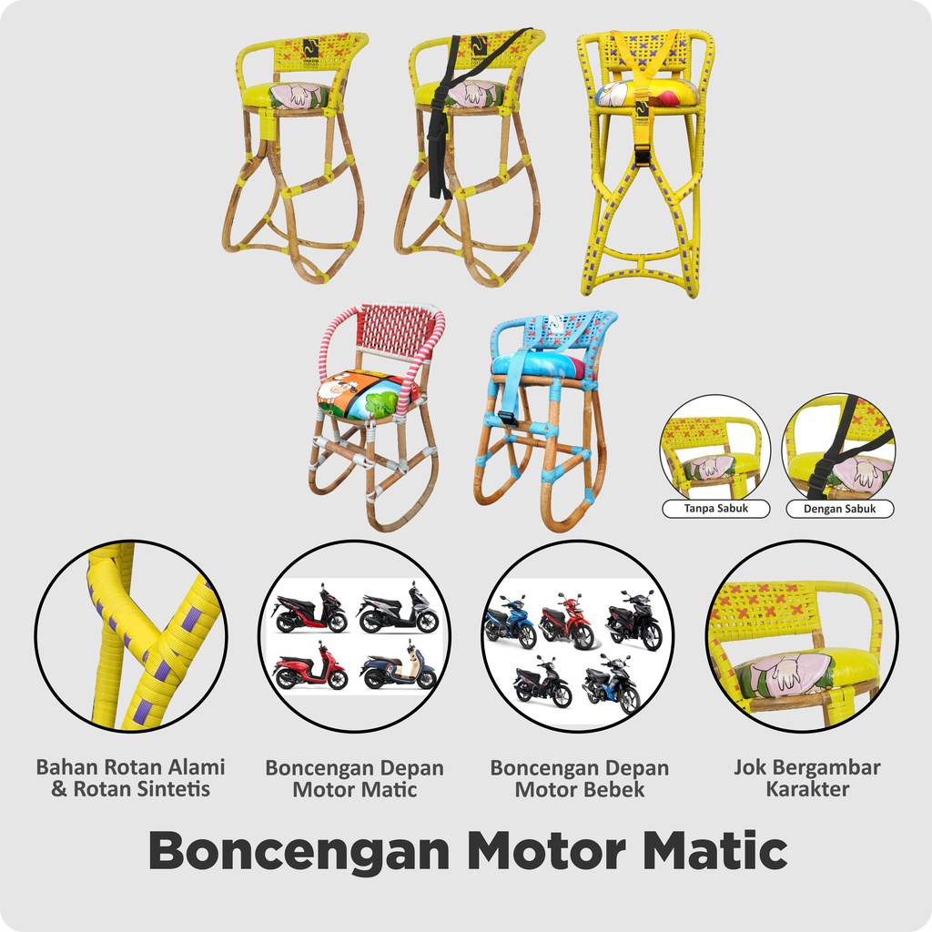 Jual Jok Kursi Bonceng Boncengan Anak Rotan Motor Matic, Bebek Cowok ...