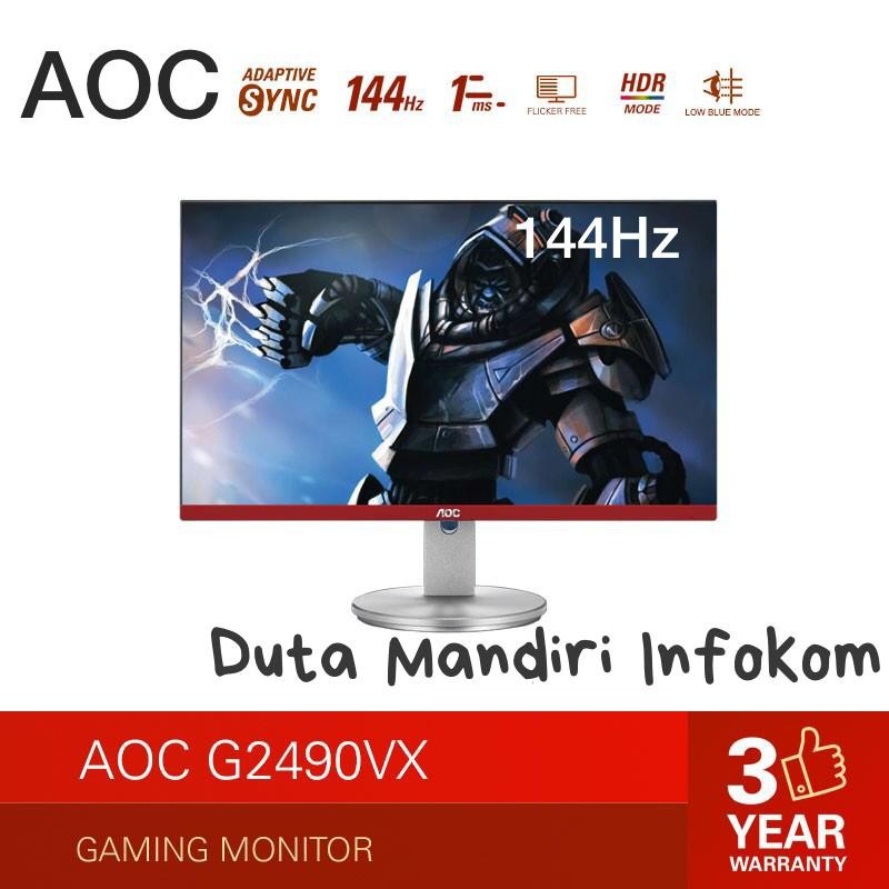 Jual AOC G2490VX 23.8 Inch - FHD 144Hz 1ms HDMI DP Gaming Monitor ...