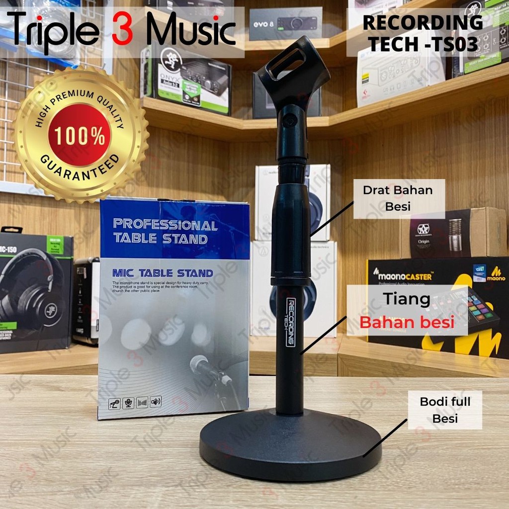 Jual RECORDING TECH TS03 STAND MIC MEJA Podcast podium premium bahan ...
