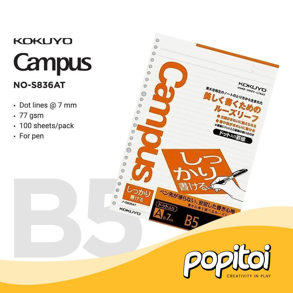 Jual KOKUYO Campus Paper Loose Leaf Refill B5 50 100 Kertas Isi Ulang Binder | Shopee Indonesia