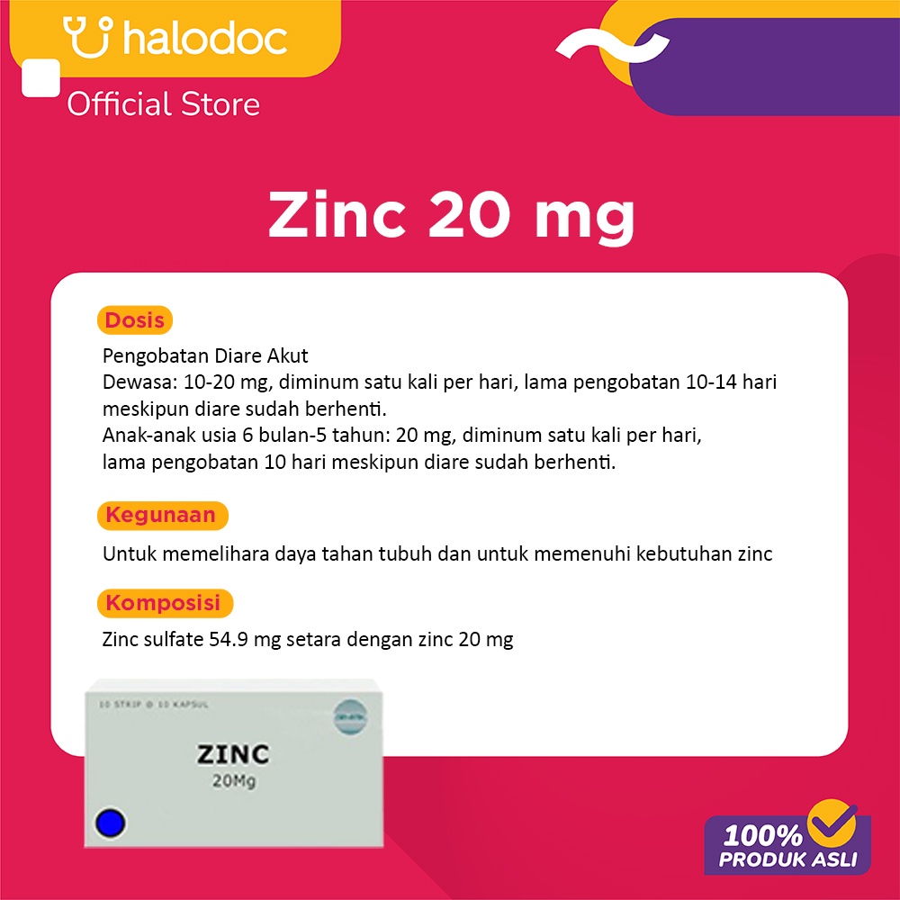 Jual Zinc 20 mg 10 Tablet | Shopee Indonesia