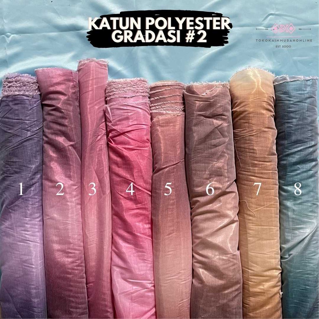 Jual Kain Katun Polyester (Poly) Gradasi 2 Warna Premium Impor | MURAH ...