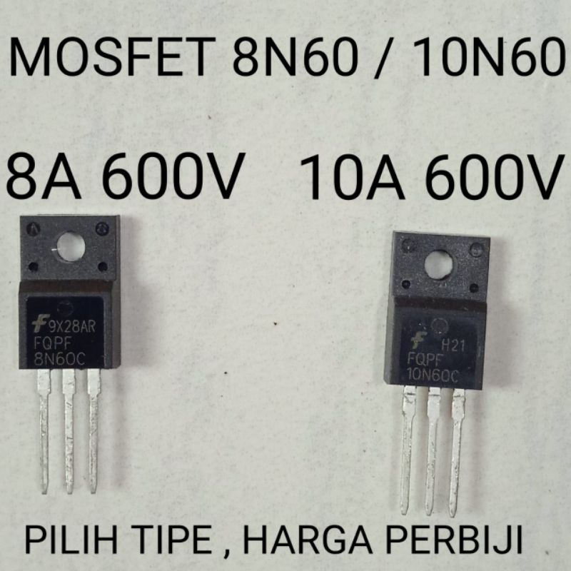 Jual MOSFET FQPF8N60C FQPF8N60 FQPF 8N60 10N60 8N60C 10N60C 8A 10A 600V | Shopee Indonesia