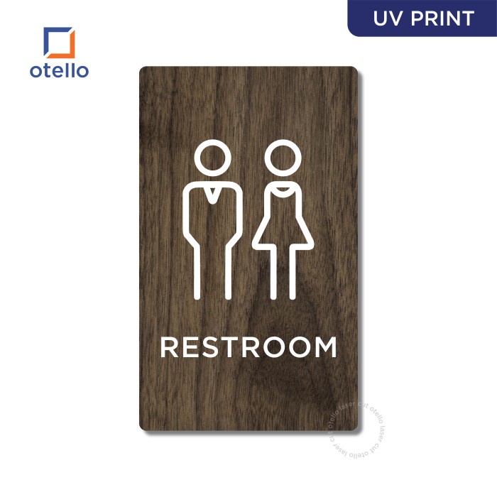 Jual Papan Restroom Sign Board Kayu Print Signage Papan Nama Ruang ...