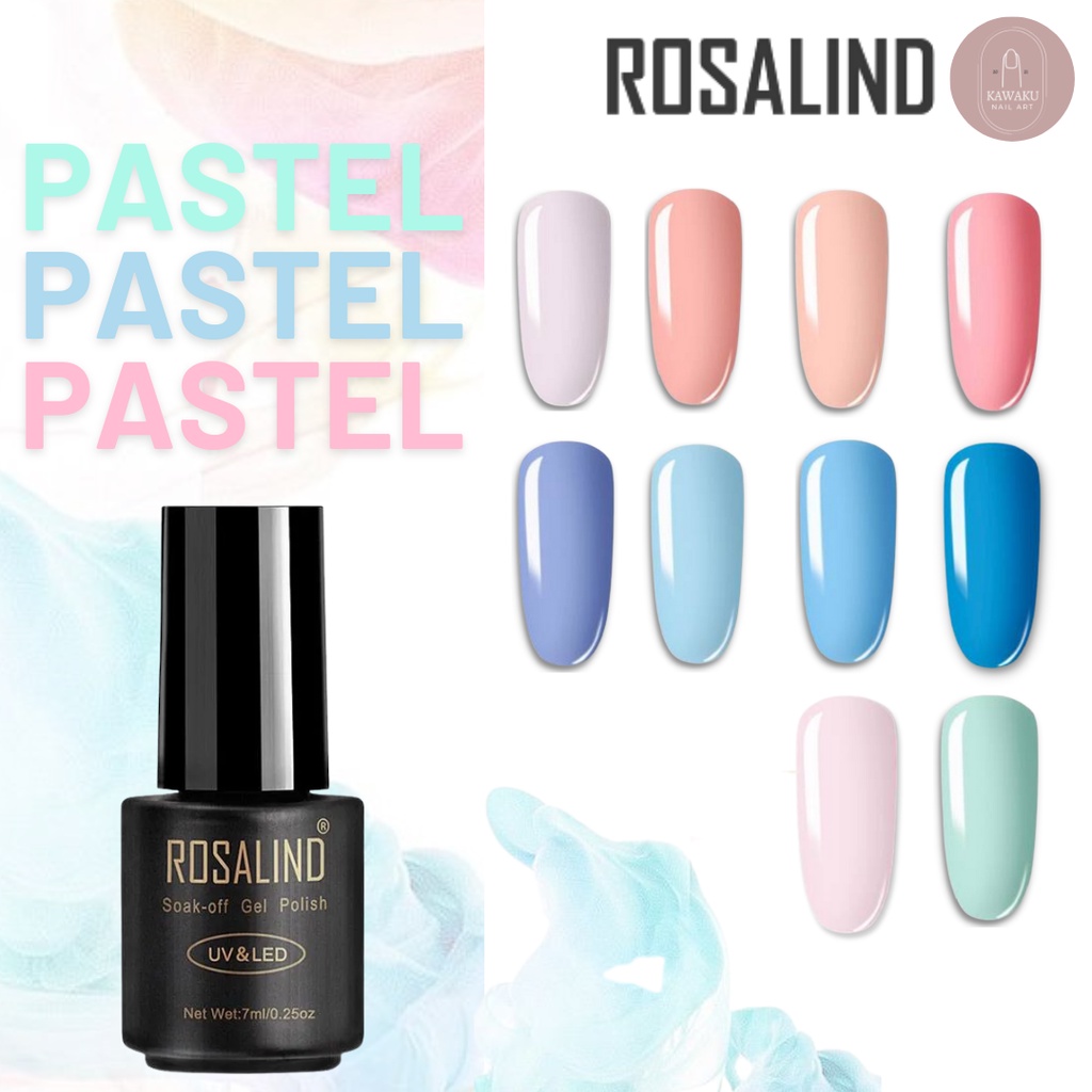 Jual Rosalind Kutek Gel Polish UV LED Pastel Color Series | Shopee ...
