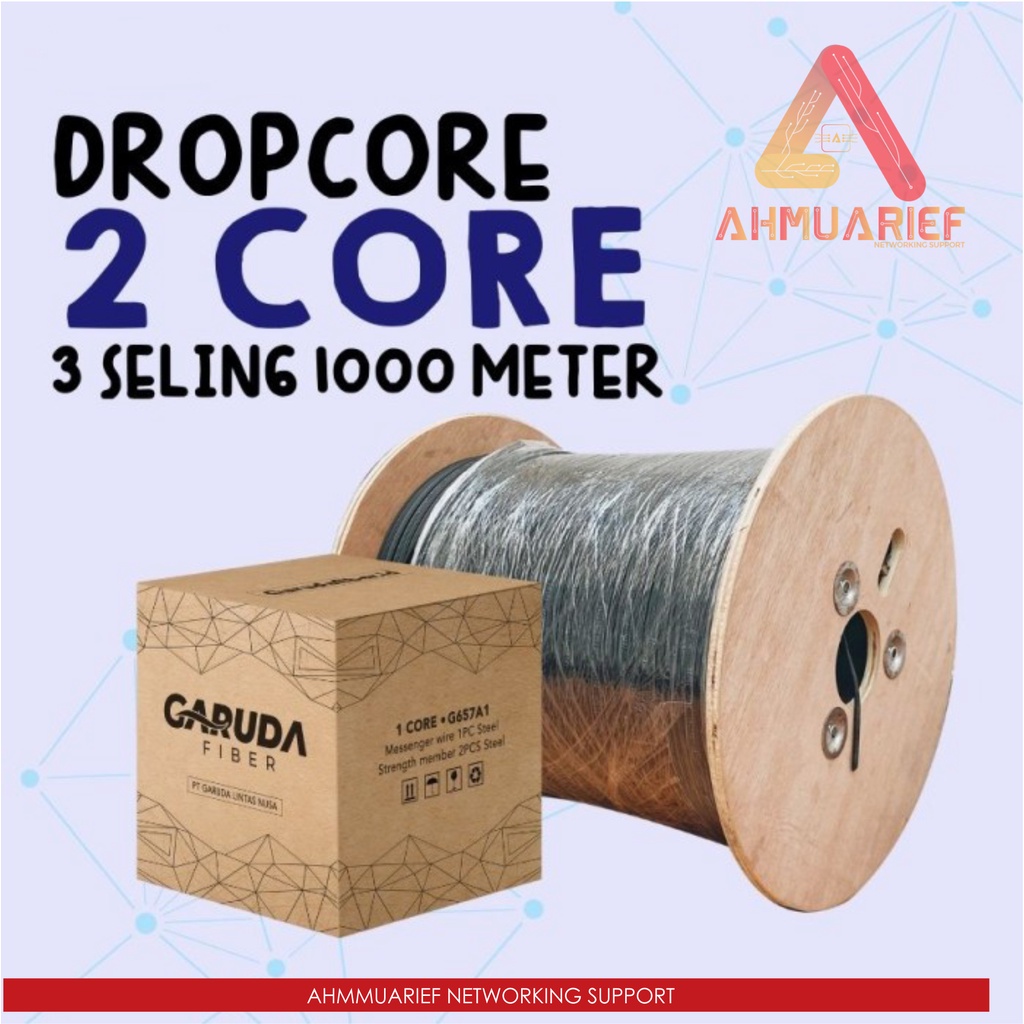 Jual Kabel Dropcore Dropwire Fiber Optik 2 Core 3 Seling Panjang 1KM ...