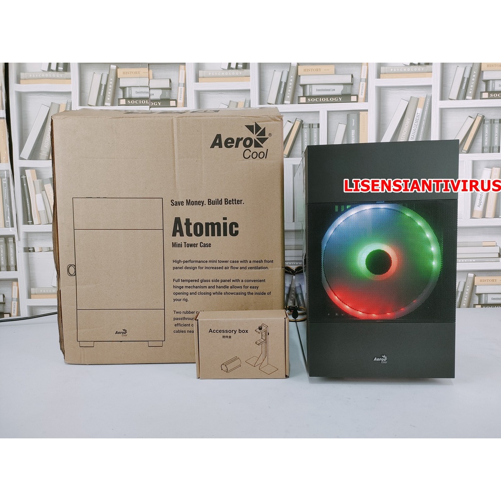 Jual CASING GAMING AEROCOOL ATOMIC V2 MINI TOWER 2 FAN ARGB SLIDE TEMPER | Shopee Indonesia