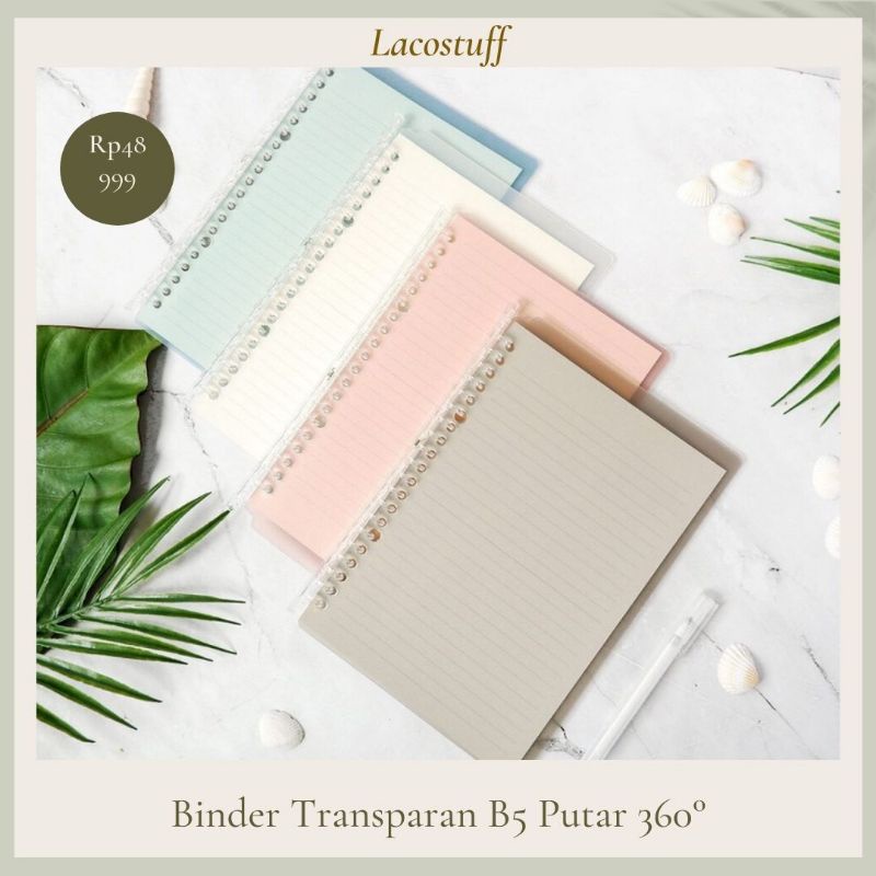 Jual Binder Transparan B5 26 Ring Polos Bening Putar 360 Refillable ...