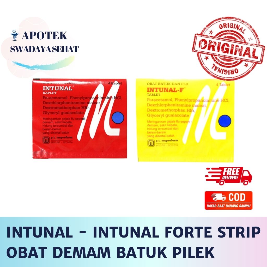 Jual INTUNAL Forte Kuning & Intunal Merah Strip - Obat Demam Batuk ...