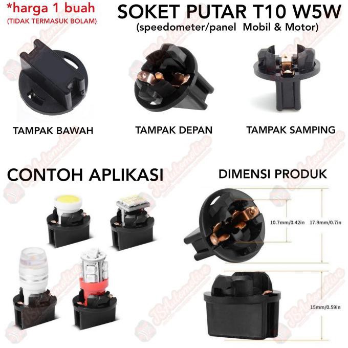 Jual Fitting Lampu Soket T10 Twist Lock Dashboard Speedometer Mobil ...