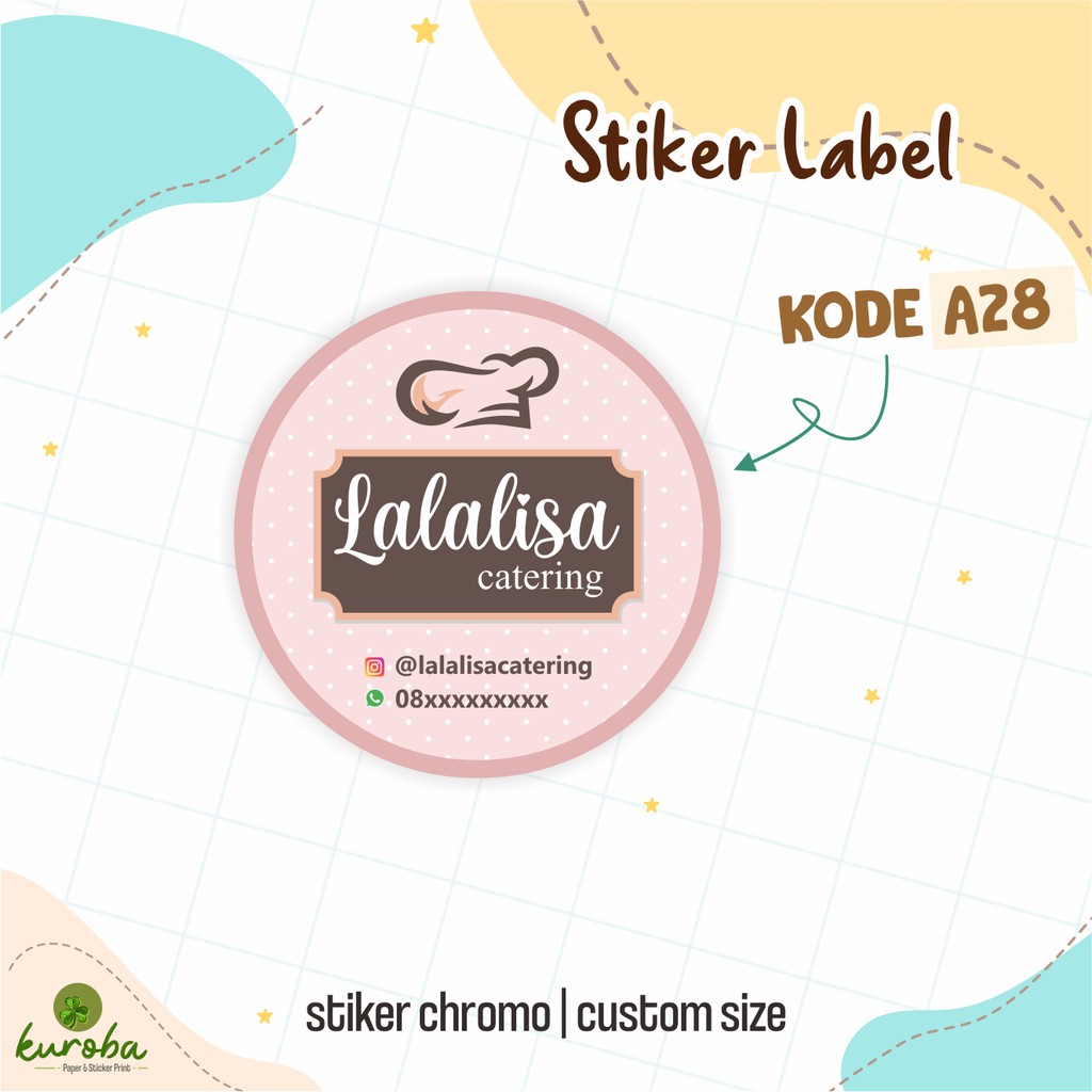 Jual Label stiker produk kemasan chromo catering kue makanan | Shopee ...