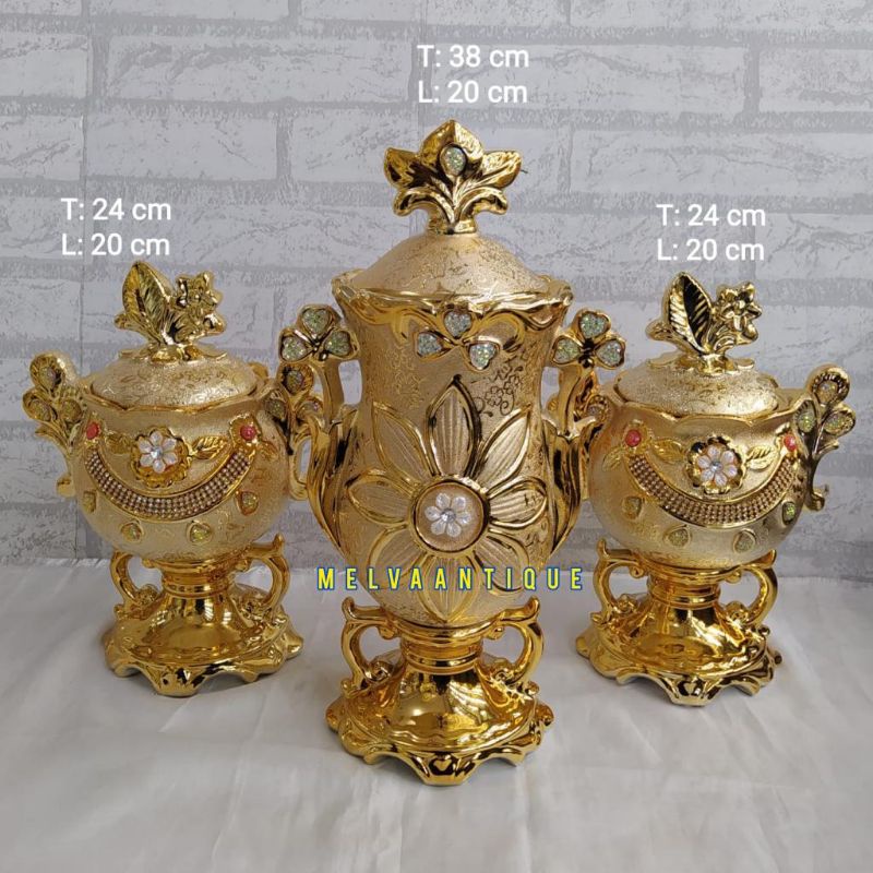 Jual Pajangan keramik Gold 1 set 3 pcs | Shopee Indonesia