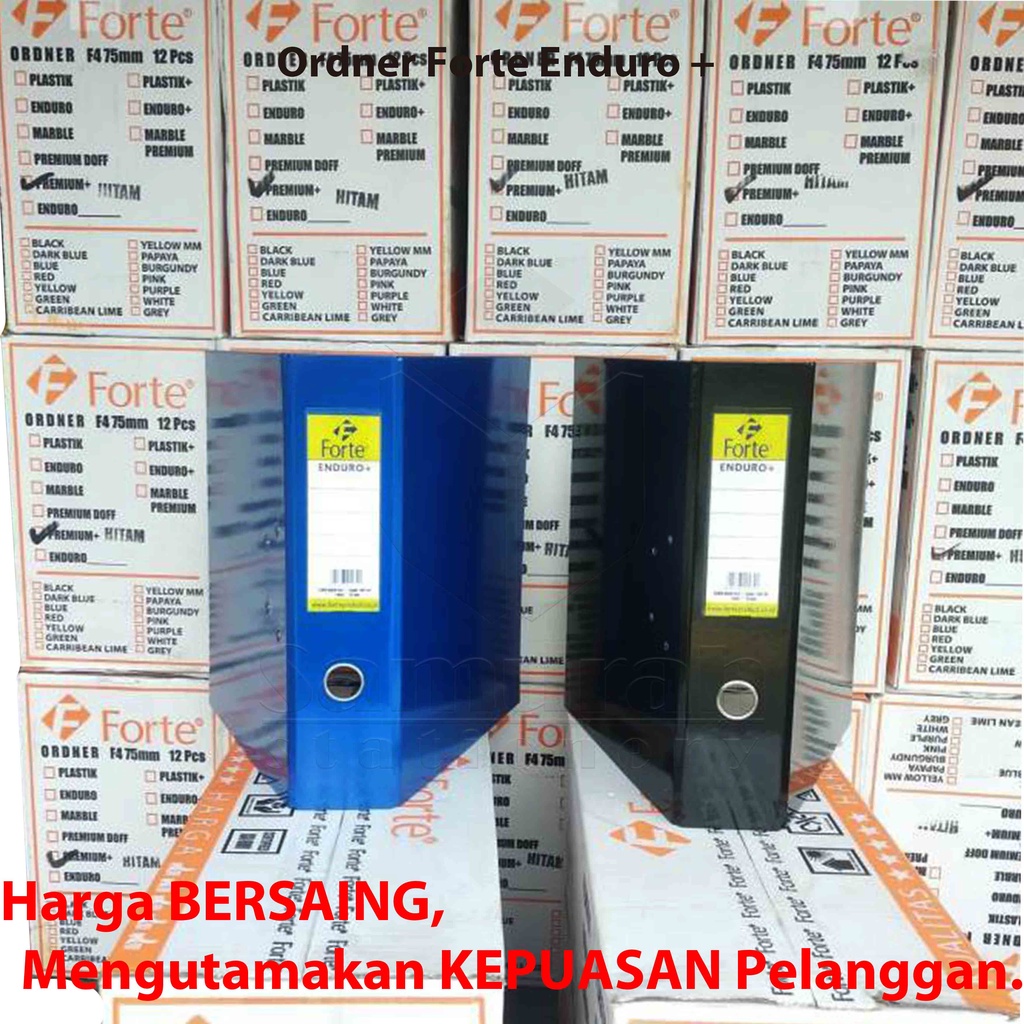 Jual Ordner Forte Premium Enduro + Laminasi Ukuran Folio / F4 Punggung 75 mm Warna Warni / Map ...