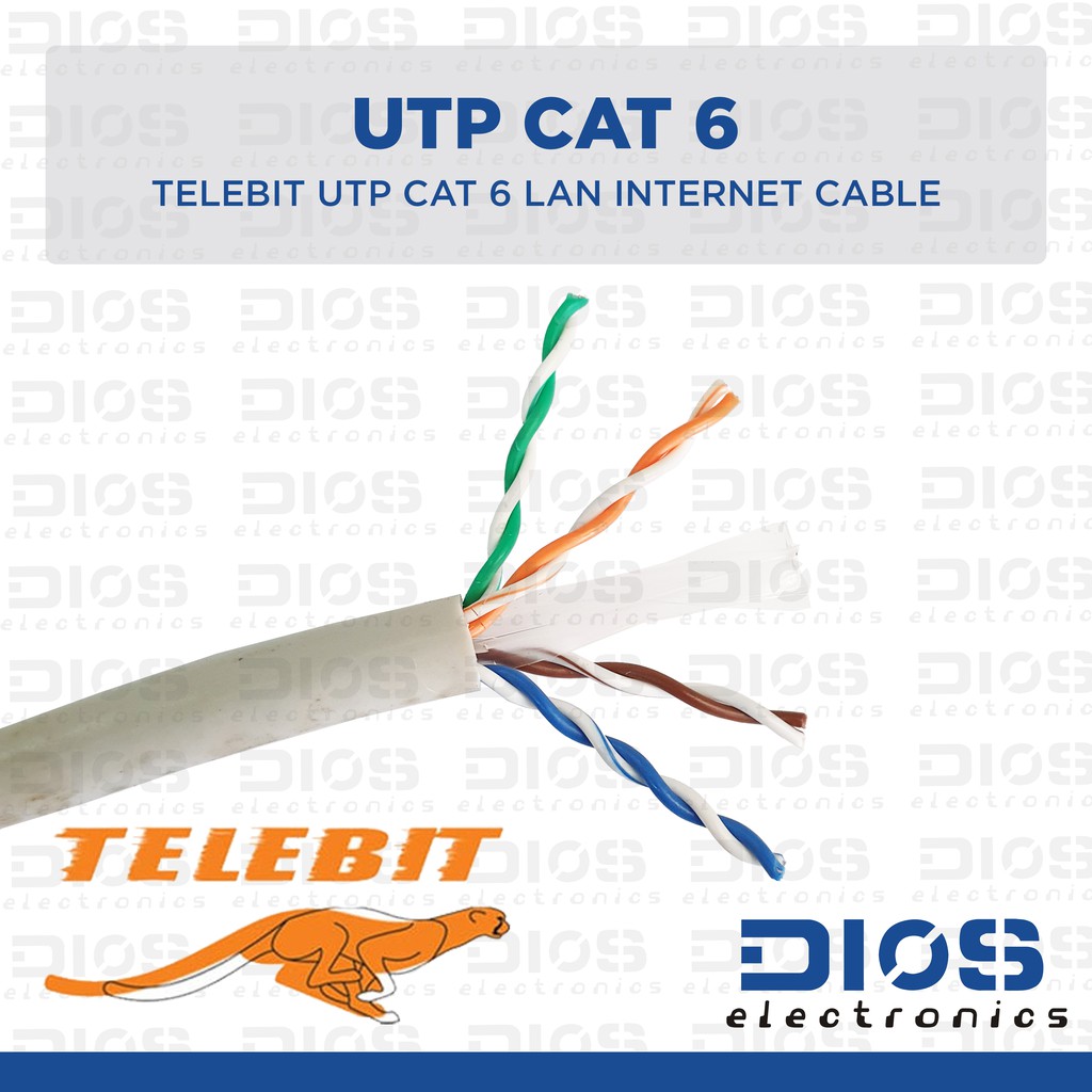 Jual Kabel LAN UTP Cat 6 TELEBIT Gray | Networking Data Cable (per ...