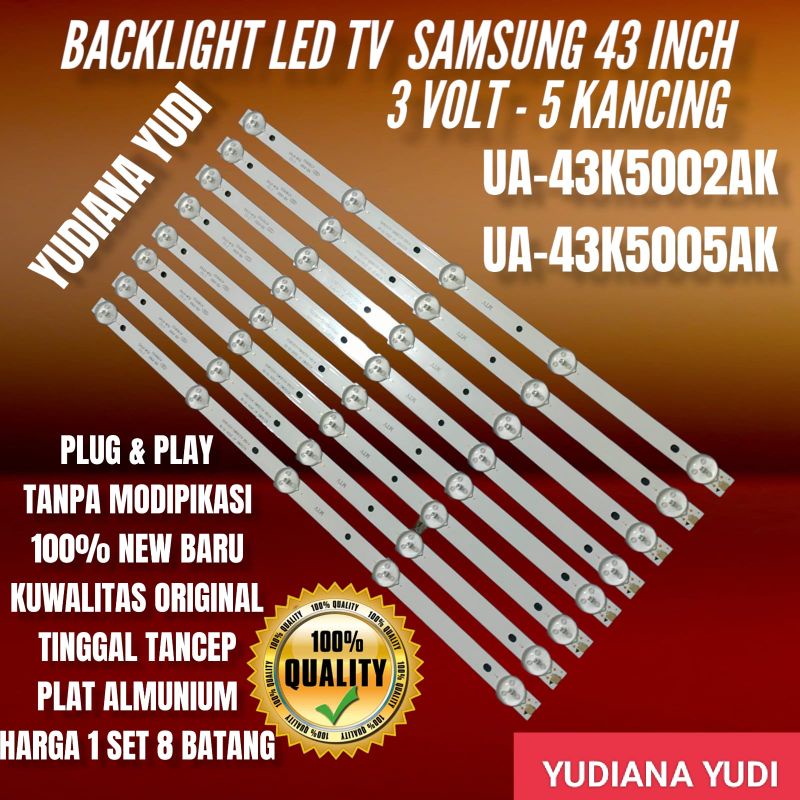 Jual BACKLIGHT TV LED SAMSUNG 43INCH UA43K5002AK UA43K5005AK | Shopee Indonesia