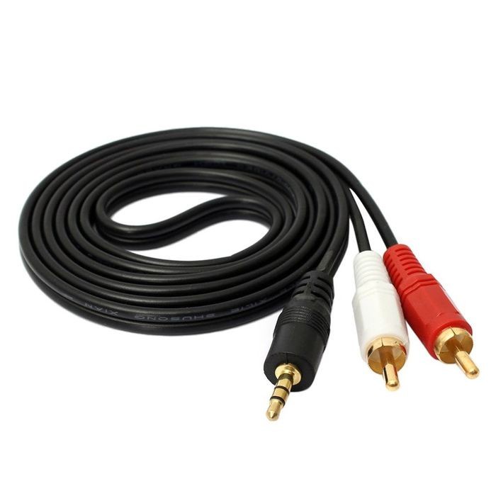 Jual KABEL JACK AUX AUDIO 3.5 MM TO RCA 2 IN 1 PANJANG 5M GOLD | Shopee ...