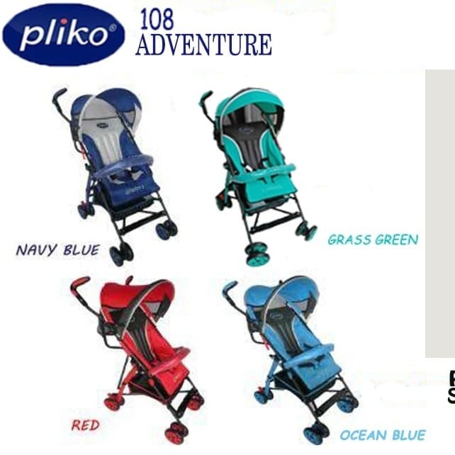Jual Stroller Buggy Pliko 108 Adventuregrass green Ori Awet Traveller Roda 3 Kereta Bayi Dorong ...