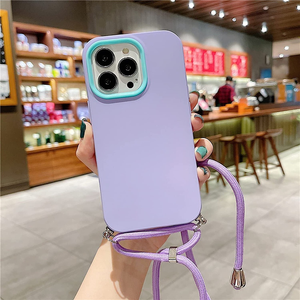 Jual CASE 3 IN 1 PASTEL DOFF LANYARD IPHONE 11 11 PRO MAX 12 12PRO MAX ...