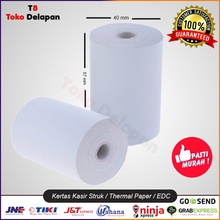 Jual Kertas Kasir Struk / Thermal Paper / EDC - 57mm x 40mm | Shopee ...