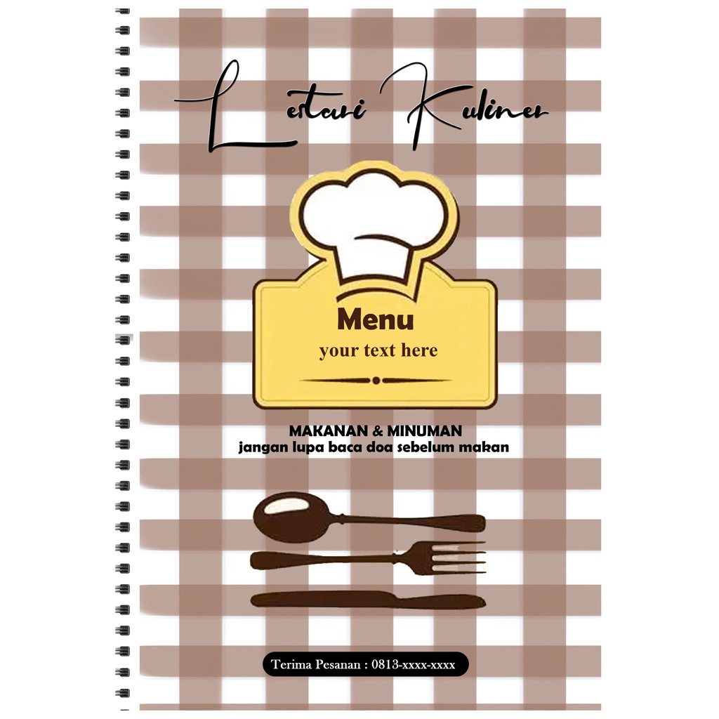 Jual (isi 2 lembar bolak balik uk A4) daftar menu buku menu buku ...