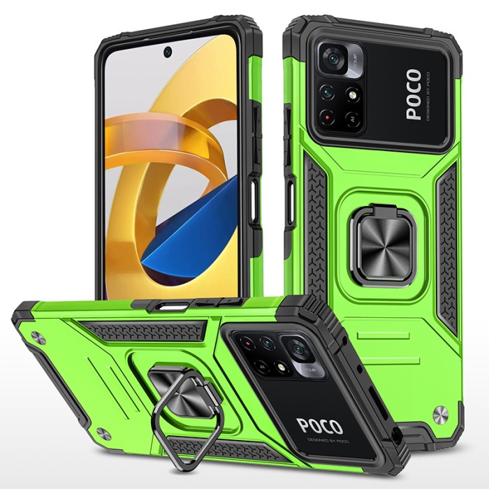 Jual Xiaomi Poco M4 Pro - RUGBOX Army Military Stand Ring Armor Case ...