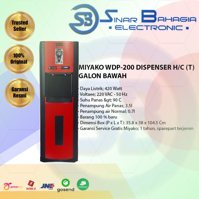 Jual MIYAKO WDP-200 DISPENSER H/C (T) GALON BAWAH (NEW) (KHUSUS BANDUNG ...