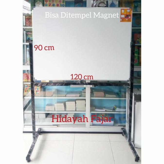 Jual (COD) papan tulis standing - whiteboard standing 90 x 120 ...