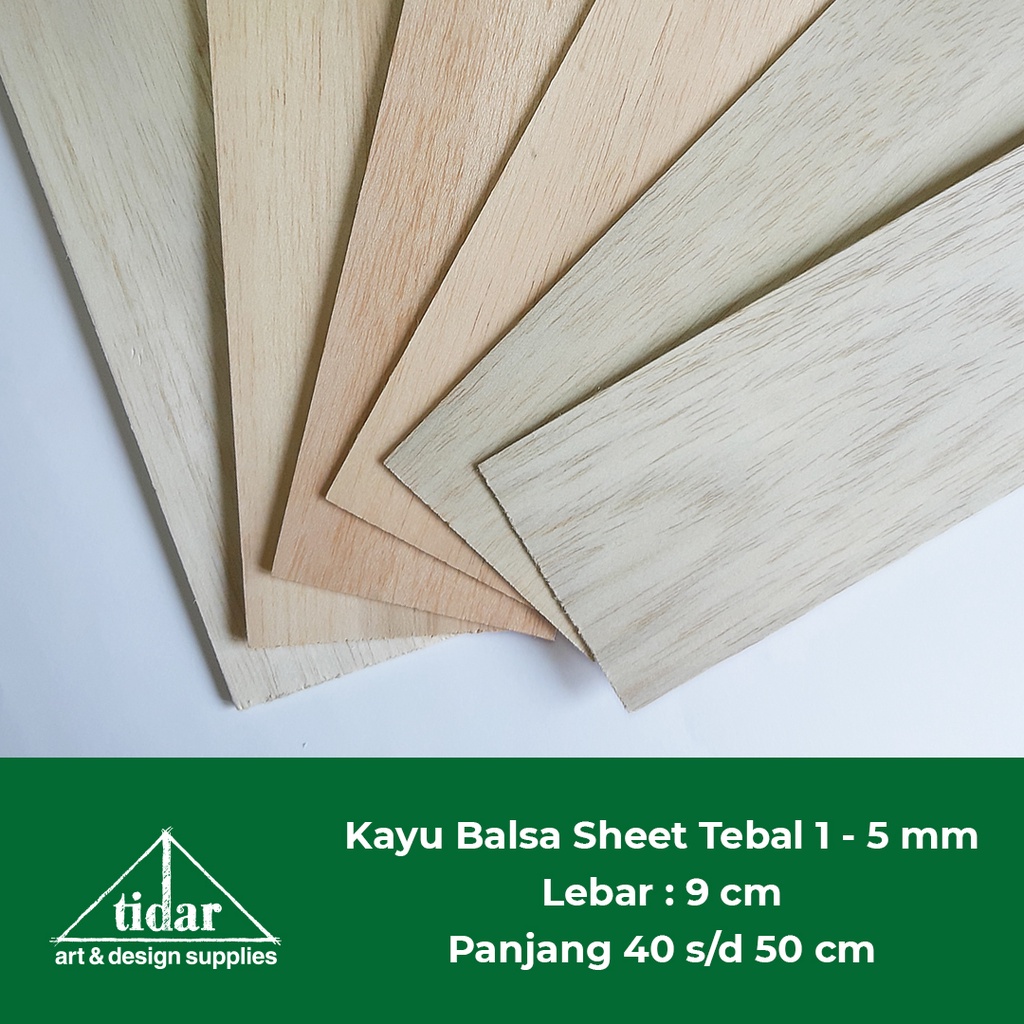 Jual Kayu Balsa Sheet Tebal 1 1,5 2 3 4 5 mm Lebar 9 cm - Balsa ...