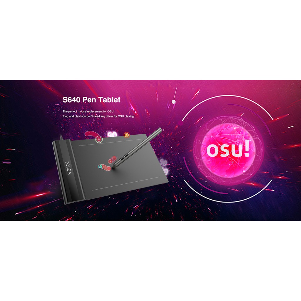 Jual VEIKK S640 Digital Graphic Drawing Pen Tablet OSU Electromagnetic ...