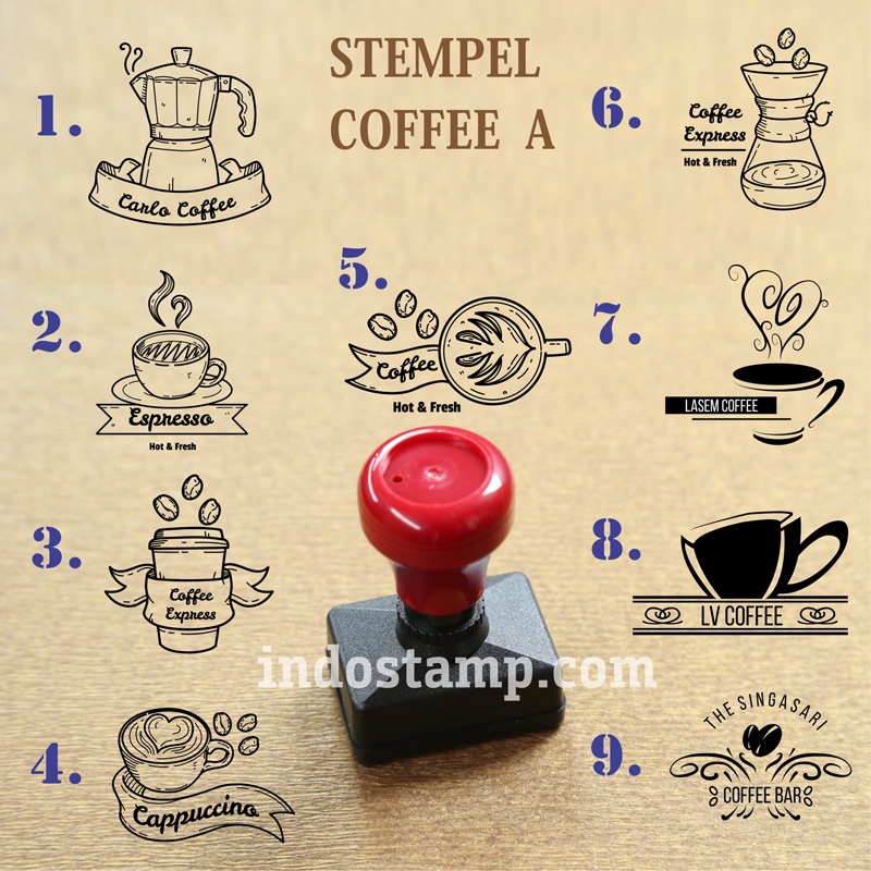Jual stempel coffee kopi shop warung makan nota resto custom flash ...