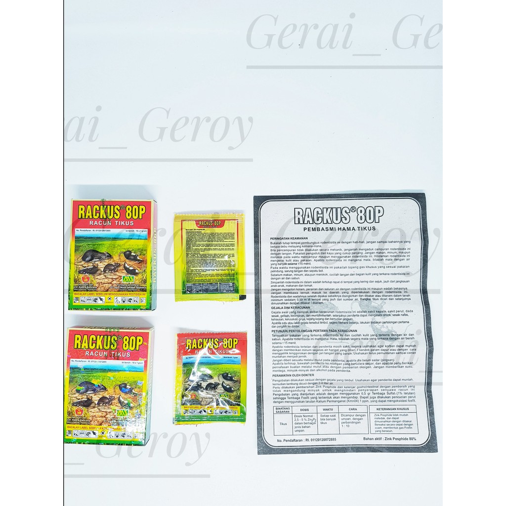 Jual Racun Tikus - Cap Rackus 80P - Harga 1box Isi 10 Sachet - Asli 100% | Shopee Indonesia