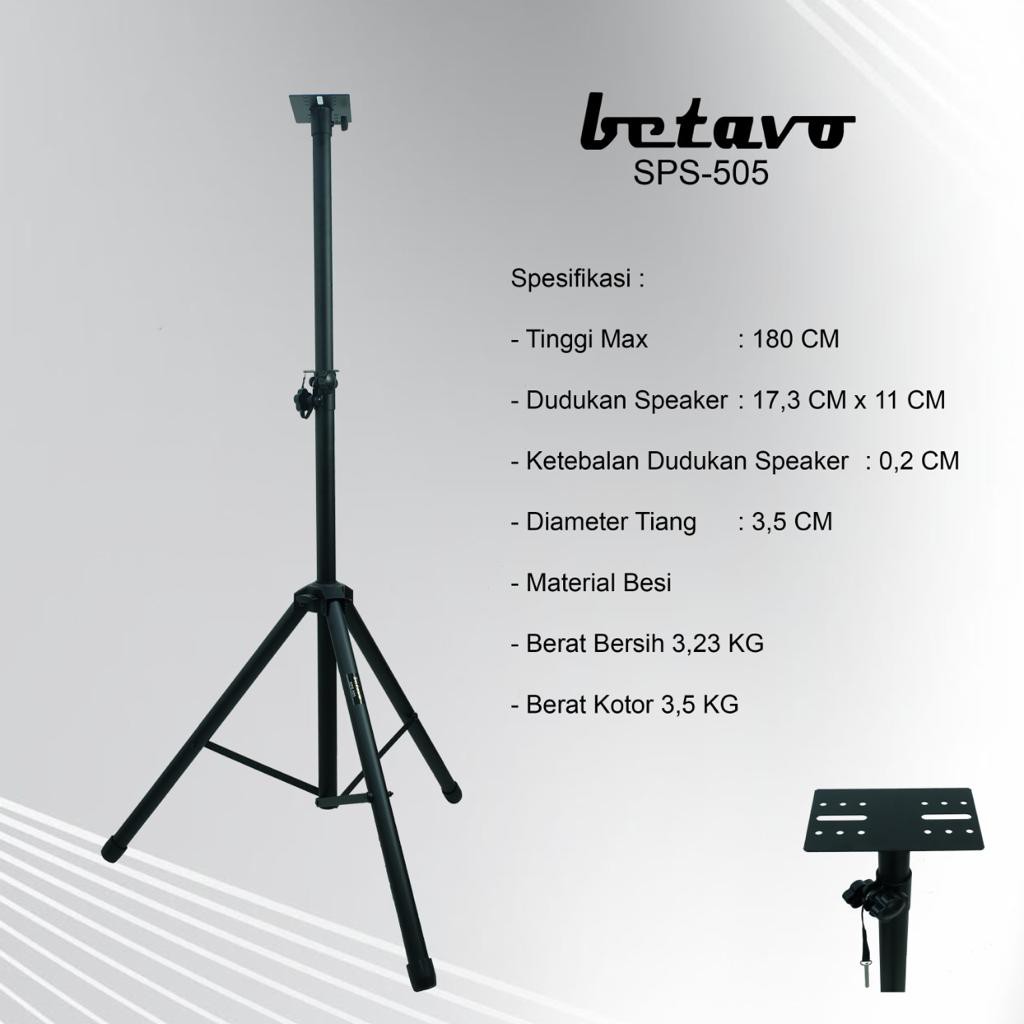 Jual Stand Speaker Full Besi Tripod Tiang Bracket Besi BETAVO SPS 505 ...