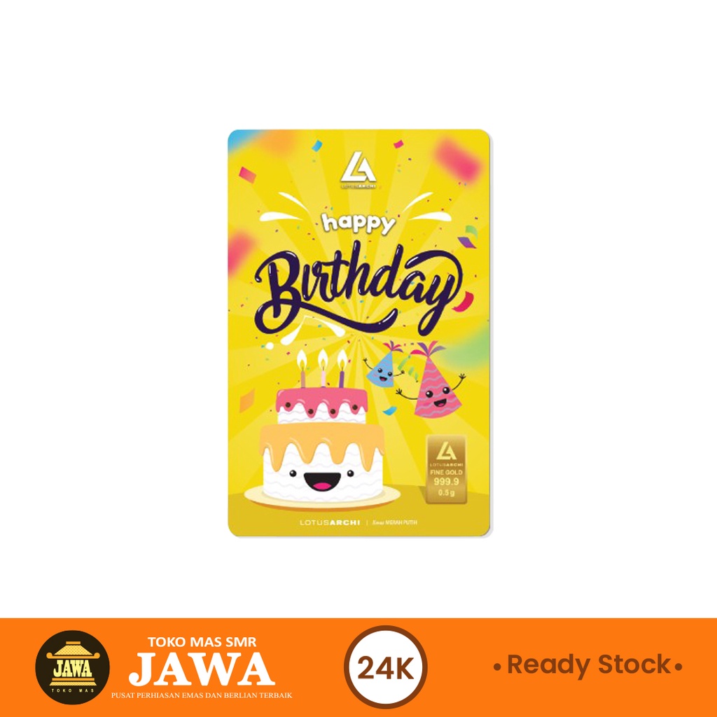 Jual LM Lotus Archhi Happy Birthday Kadar 24K Toko Mas Jawa | Shopee ...