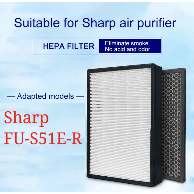 Jual Sharp Replacement HEPA Filter Air Purifier FU-S51E-R Filter ...