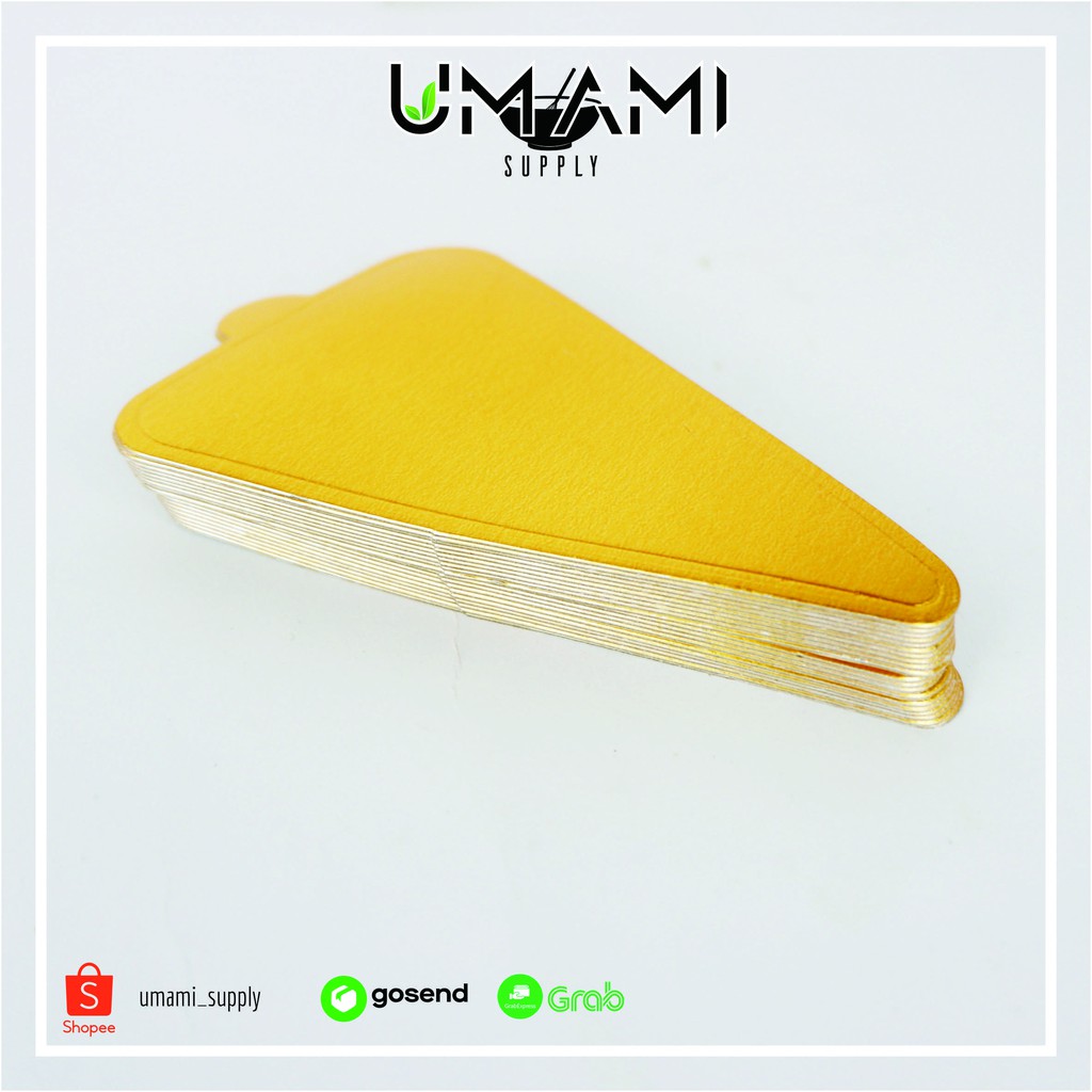 Jual Alas / Tatakan Kue Tart Slice / Tiramisu - Emas - Segitiga - 10pcs ...