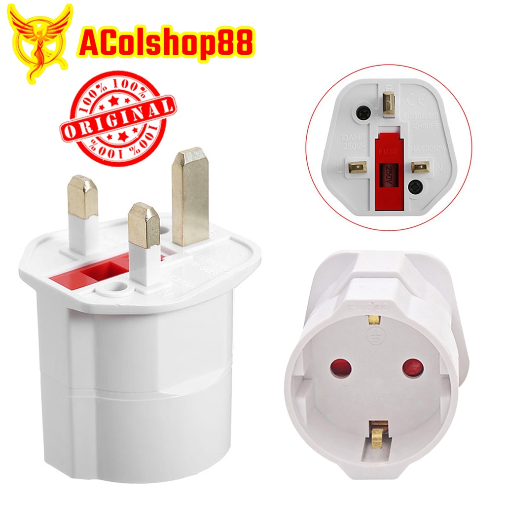 Jual PLUG SOCKET ADAPTER CONVERTER KAKI 2 KE KAKI 3 MODEL EU 2 PIN TO ...