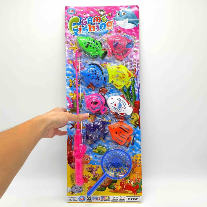 Jual Mainan Pancingan Ikan Magnet Besar 8 Pcs Plus Serokan | Shopee ...