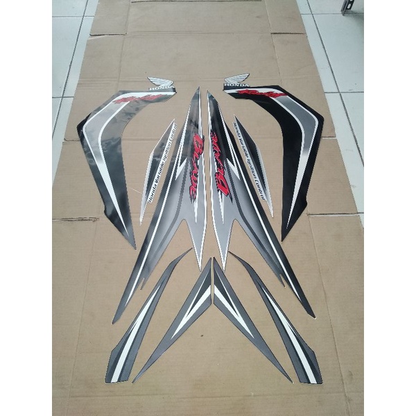 Jual Stiker Striping Motor Honda Blade Silver Hitam | Shopee Indonesia