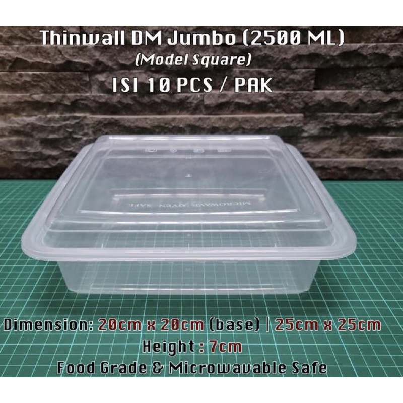 Jual Container box Dm 2500ml /thinwall /kotak plastik | Shopee Indonesia