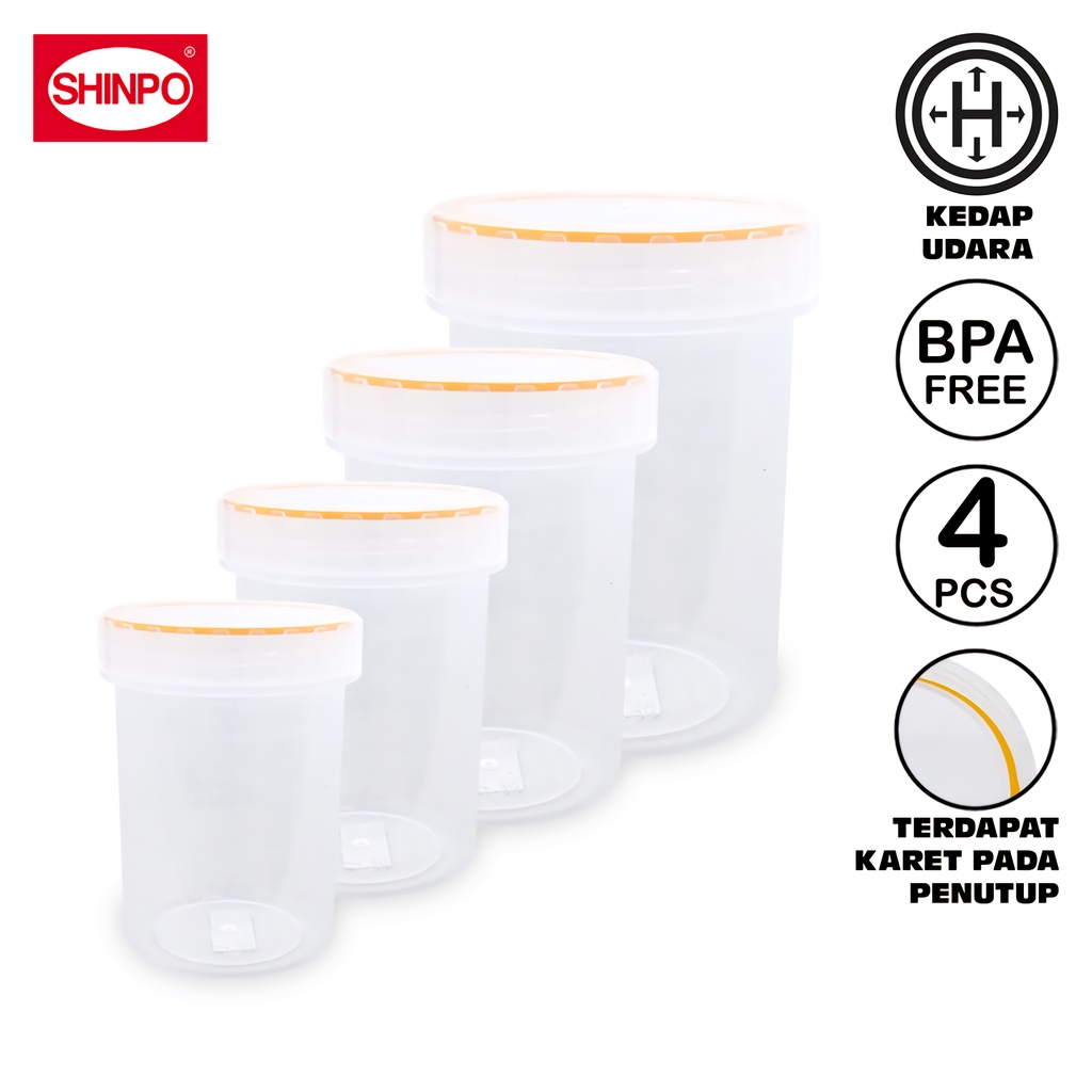 Jual SHINPO Toples Plastik 4 Pcs S / M / L / XL Keep Food Storage Wadah ...