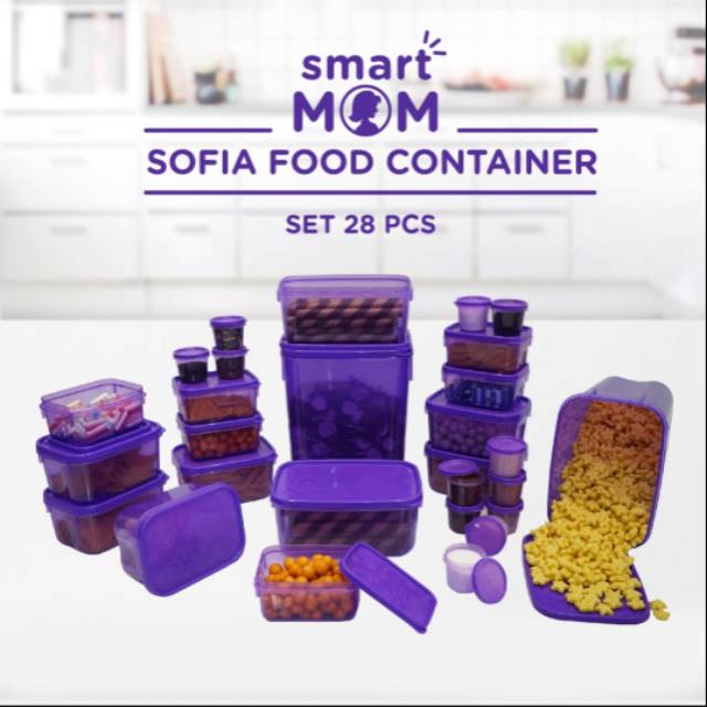 Jual Smart Mom Sofia Food Container set 28 pcs | Shopee Indonesia