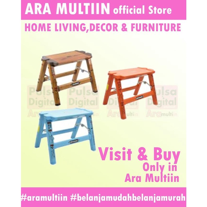Jual Krisbow Tangga Aluminium 1 Step Stool Tangga Lipat 1 Pijakan Hitam ...