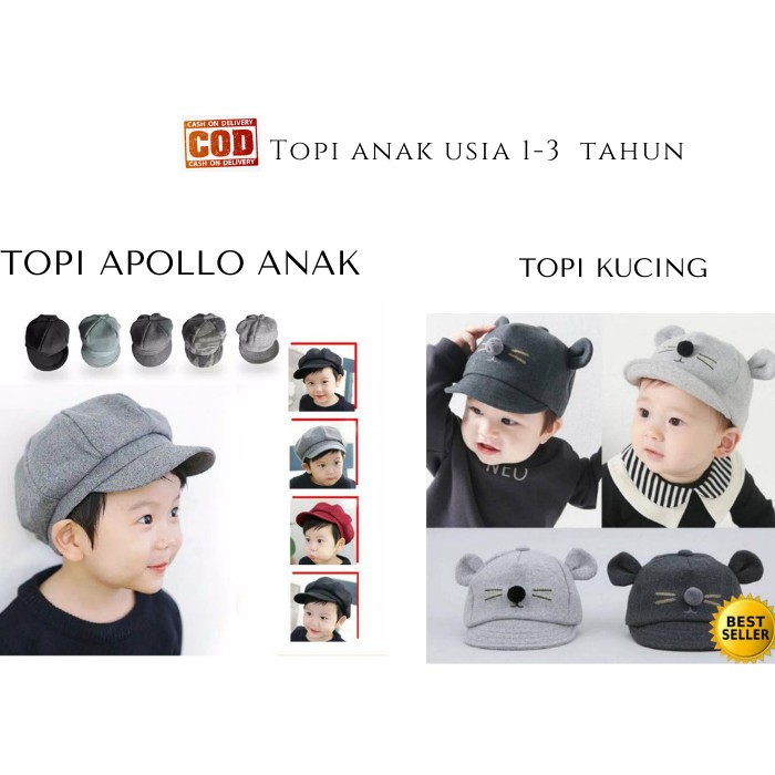 Jual TERMURAH TOPI ANAK LUCU MODEL APOLLO USIA 1 SAMPAI 3 TAHUN ...