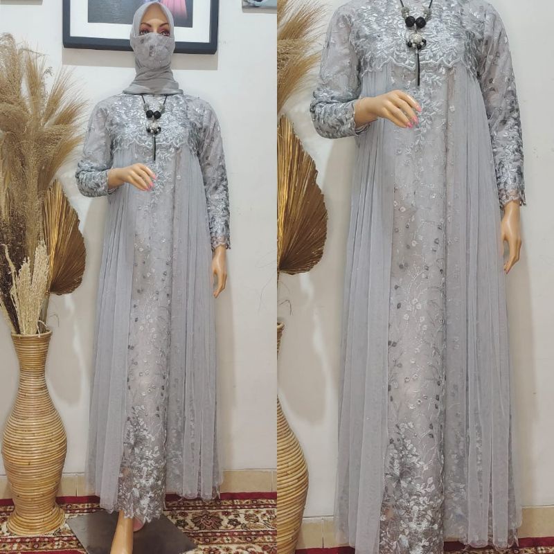 Jual REALPICT GAMIS TERBARU BAHAN TULLE MUTIARA IMPORT BERKUALITAS ...