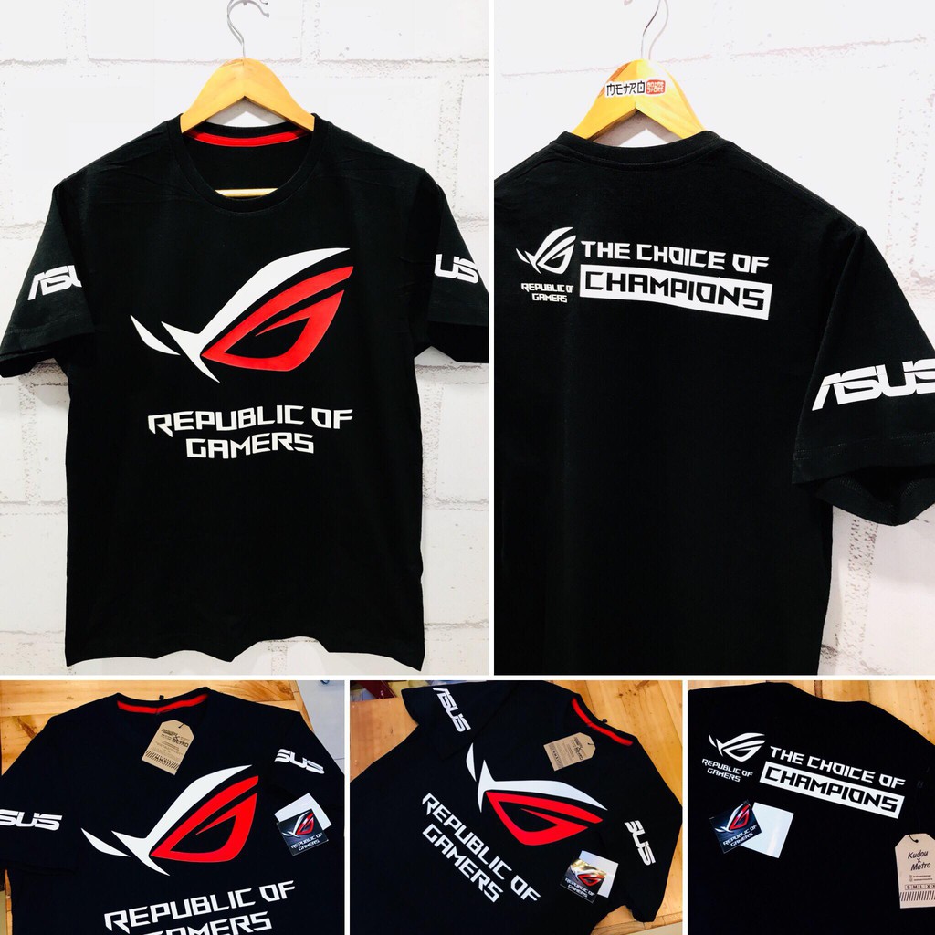 Jual Kaos Gamer ASUS ROG Black Republic of Gamers Ready stock | Shopee ...